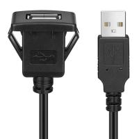 China Snap Socket Dashboard Panel Male to Female USB Flush Mount Extension Cable for sale
