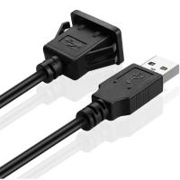 China Snap Socket Dashboard Panel Male to Female USB Flush Mount Extension Cable for sale