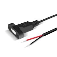 China Custom Panel Mount USB A Female to Bare Wire Tinned Open End Cable for sale