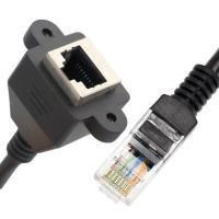 China Screw Locking Micro Type C RJ45 Ethernet Male Female USB Panel Mount Cable for sale