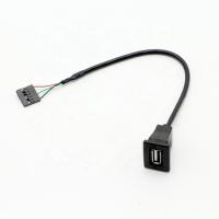China OEM Snap in USB Socket Panel Mount Cable with Dupont Terminal for sale
