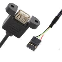 China Custom Screw Locking USB A Panel Mount to Dupont Connector Cable 1M 2M CE ROHS for sale