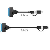 China High Speed 5Gbps 2.5 Inch SSD HDD Hard Disk Type C USB 3.0 Sata Adapter Cable for sale
