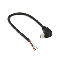 China 90 Degree Up Down Left Right Angle Mini USB to Open 4 Wires End Pigtail Cable for sale