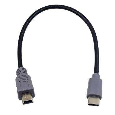 China USB Type C to Mini 5 Pin OTG Adapter Cable 0.25m/0.5m/1m for Camera Data Transfer and Charging for sale