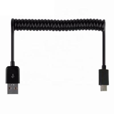 China OEM Spiral Coiled USB to Mini USB Cable 1M 2M 3M Length with 1A 2A 3A Charging Current for Mobile Devices for sale