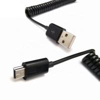 China OEM Spiral Coiled USB to Mini USB Cable 1M 2M 3M Length with 1A 2A 3A Charging Current for Mobile Devices for sale