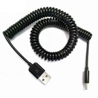 China OEM Spiral Coiled USB to Mini USB Cable 1M 2M 3M Length with 1A 2A 3A Charging Current for Mobile Devices for sale