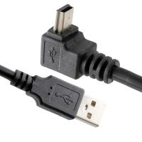 China 90 Degree Right/Left/Up/Down Angle Mini USB Data Charger Cable 1m-3m Length 0.5A-2A Current for sale
