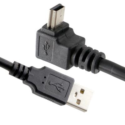 China 90 Degree Right/Left/Up/Down Angle Mini USB Data Charger Cable 1m-3m Length 0.5A-2A Current for sale