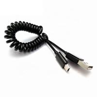 China Retractable Spiral Coiled USB to Mini B 5-Pin Data Charger Cable - 1M 2M 3M Length Options with 1A 2A 3A Charging Current for sale