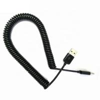 China Retractable Spiral Coiled USB to Mini B 5-Pin Data Charger Cable - 1M 2M 3M Length Options with 1A 2A 3A Charging Current for sale