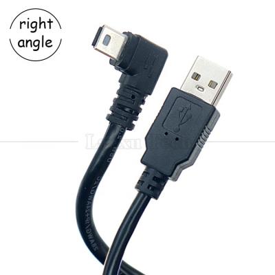 China 90 Degree L-Shape USB 2.0 A to Mini B 5-Pin Cable - 1m 2m 3m 5m Lengths with 0.5A 2A Charging for sale