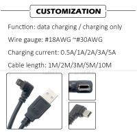 China 90 Degree L-Shape USB 2.0 A to Mini B 5-Pin Cable - 1m 2m 3m 5m Lengths with 0.5A 2A Charging for sale