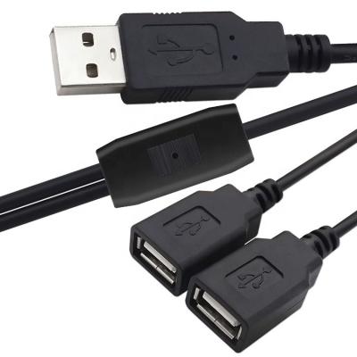 China USB 2.0 Y Splitter Cable 1 Male to 2 Female for Charging 1M 2M for sale