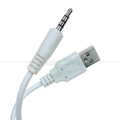 China Customized USB 2.0 A Male to 3.5mm 4 Pole Audio Jack Adapter Cable 1m for Speaker Headphone for sale