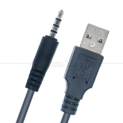China USB A Male to 3.5mm Audio Jack Charger Cable 1m for Car Speaker for sale