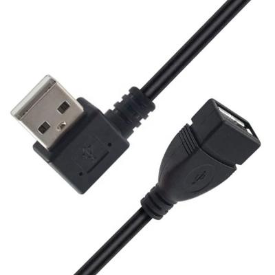 China USB 2.0 Type A Male to Female 90 Degree Right Left Angle Extension Cable 0.3M 1M 2M 3M 2A for sale