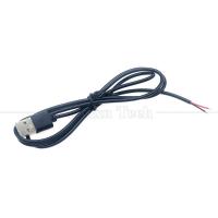 China 5V USB 2.0 A Male to 2-Pin Open Wire Pigtail Cable 1M for LED Strips and DIY Electronics for sale
