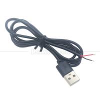 China 5V USB 2.0 A Male to 2-Pin Open Wire Pigtail Cable 1M for LED Strips and DIY Electronics for sale