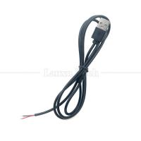 China 5V USB 2.0 A Male to 2-Pin Open Wire Pigtail Cable 1M for LED Strips and DIY Electronics for sale
