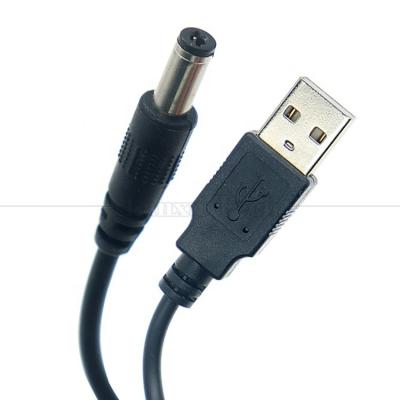 China USB to DC 5.5x2.1mm Barrel Jack Power Charger Cable 1M 5V 2A for LED Lamp Router for sale