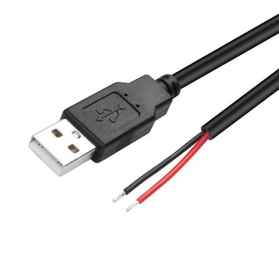China 5V USB to Bare Wires Cable with 0.5A-10A Current Options for LED Strips and Raspberry Pi Projects for sale