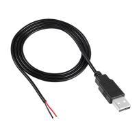 China 5V USB to Bare Wires Cable with 0.5A-10A Current Options for LED Strips and Raspberry Pi Projects for sale