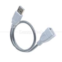 China Flexible Metal Stainless Steel USB Extension Cable Male to Female 30cm 2A for LED Light Fan for sale