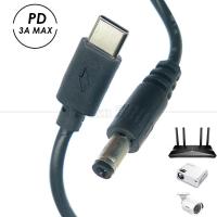 China USB Type C to DC 5.5x2.1mm PD Charging Cable 3A 9V 12V 15V 20V for Router Modem Projector Camera for sale