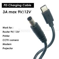 China USB Type C to DC 5.5x2.1mm PD Charging Cable 3A 9V 12V 15V 20V for Router Modem Projector Camera for sale