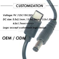 China USB Type C to DC 5.5x2.1mm PD Charging Cable 3A 9V 12V 15V 20V for Router Modem Projector Camera for sale