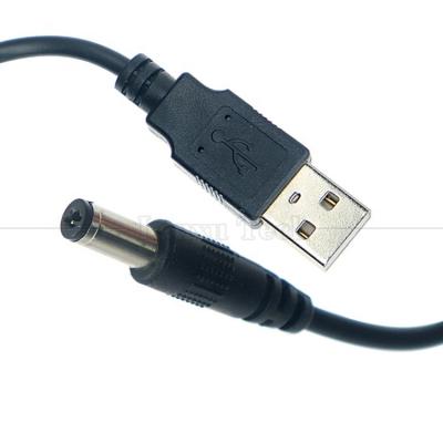China USB to 5.5x2.1mm DC Barrel Jack Power Cable 20AWG 1m 3m 5m 10m for LED Lights for sale