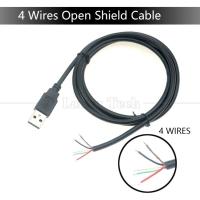 China Custom USB 2.0 Type A Male to Stripped Tinned 2/3/4 Wire Pigtail Cable 1m Length 600mA Charging for sale