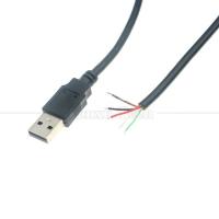 China Custom USB A Male to Bare Wire Pigtail Cable 1m Length with 600mA Charging Current for DIY Electronics for sale