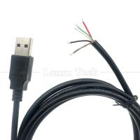 China Custom USB A Male to Bare Wire Pigtail Cable 1m Length with 600mA Charging Current for DIY Electronics for sale