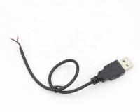 China USB 2.0 A Male to Bare Wire End Pigtail Cable 1m Length with 600mA Charging Current for DIY Electronics for sale