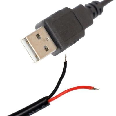 China USB 2.0 A Male to Bare Wire Pigtail Cable 1m Length with 600mA Charging Current for DIY Electronics for sale