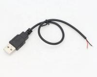 China USB 2.0 A Male to Bare Wire End Pigtail Cable 1m Length with 600mA Charging Current for DIY Electronics for sale
