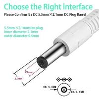 China White USB 2.0 A Male to DC 5.5x2.1mm Power Charger Cable 1M 5V for sale