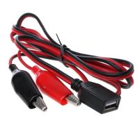 China Alligator Clip to USB A Female Test Wire Adapter Cable 0.5m 1m Copper PVC for sale