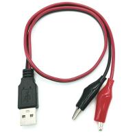 China Crocodile Alligator Clip to USB A Male Test Wire Adapter Cable 60cm for Circuit Testing for sale