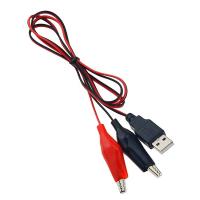 China Crocodile Alligator Clip to USB A Male Test Wire Adapter Cable 60cm for Circuit Testing for sale