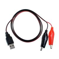 China Crocodile Alligator Clip to USB A Male Test Wire Adapter Cable 60cm for Circuit Testing for sale