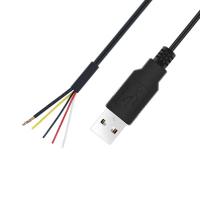China Custom Shielded USB 2.0 A Male to Bare Wire Pigtail Cable 1m for DIY Data Charging for sale