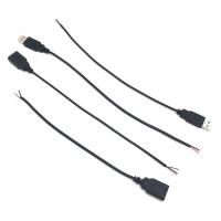 China USB 2.0 Type A Female to Open Pigtail 4 Wire Tinned Cable 0.3m for LED Strip Charging for sale