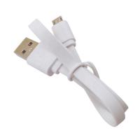 China 30cm Short Flat Micro USB Cable with 2.4A Fast Charging - Black/White Noodle Design for Phones & Power Banks for sale