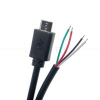 China OEM Custom Micro B 5 Pin USB Male to Open Pigtail Bare Wires Cable 10cm 24AWG for sale