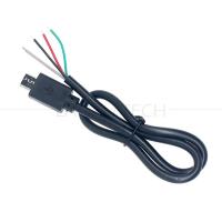 China OEM Custom Micro B 5 Pin USB Male to Open Pigtail Bare Wires Cable 10cm 24AWG for sale