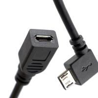 China CUSTOM 90 Degree Right Angle Male to Female Micro USB Cable for sale